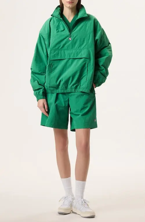 Fila X Hailey Half Zip Nylon Oversize Jacket In Fila Green - 60